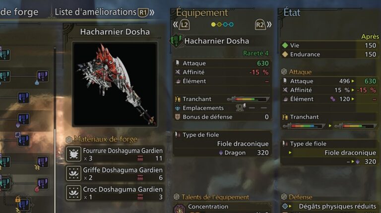 Statistiques des armes et armures dans Monster Hunter Wilds : guide ...